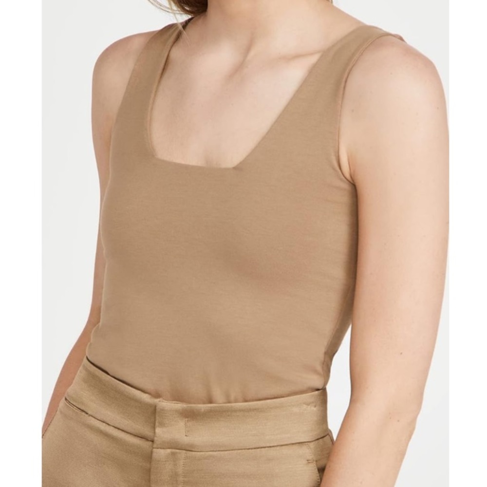 Vince Tan Dark Hazel Square-Neck Stretch Tank Top Pim… - Gem